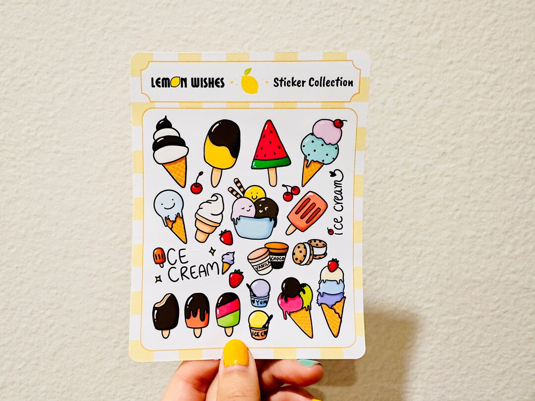 Ice Cream Sticker Sheet - Sticker Sheets, Cute Stickers, Stickers for ...