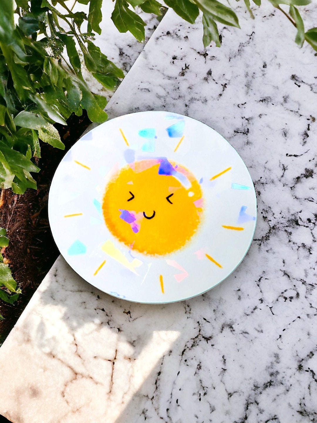 Holographic Sunny Sticker - Cute Sun Sticker, Holographic Sticker ...