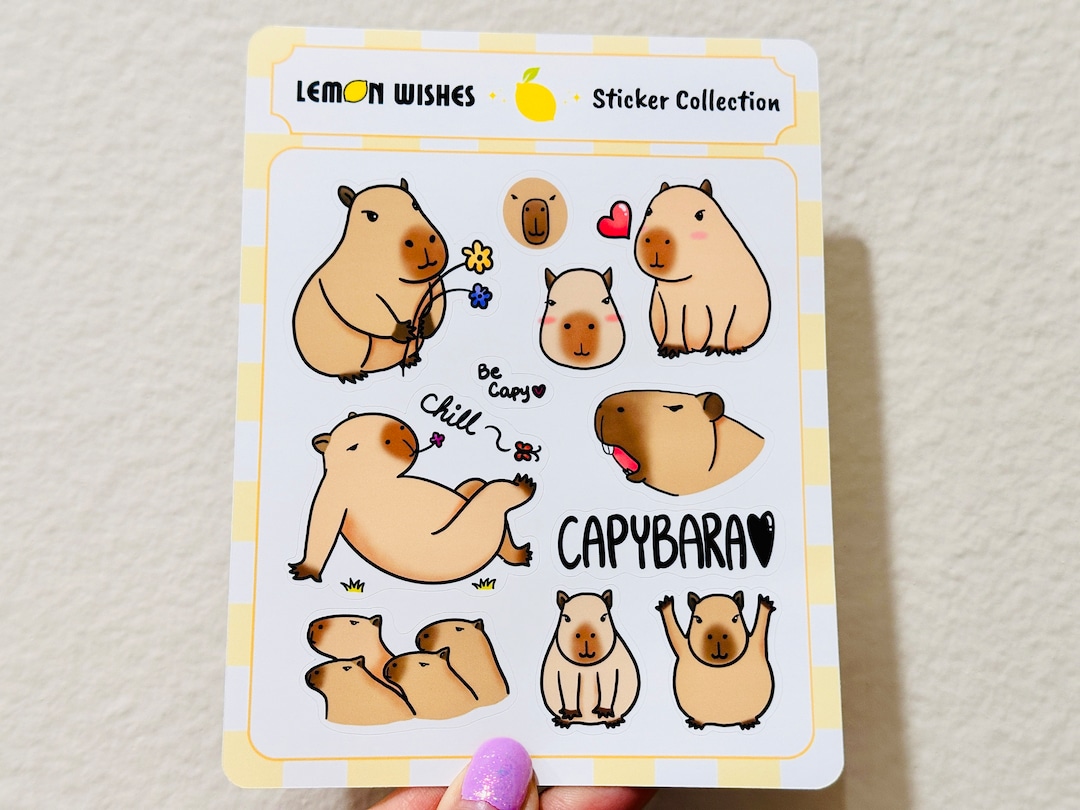 Capybara Sticker Sheet - Sticker Sheets, Cute Stickers, Stickers for ...