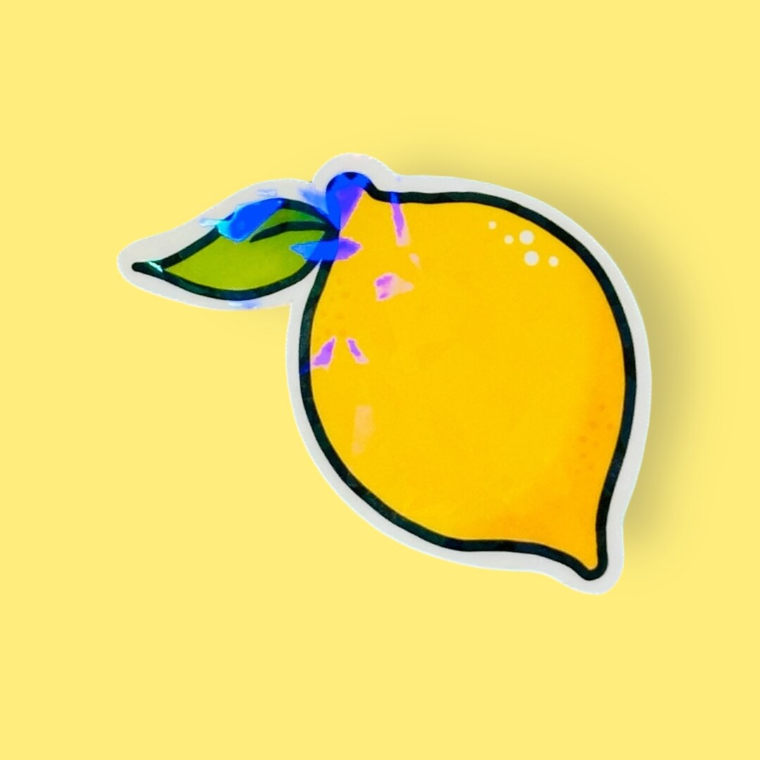 Holographic Lemon Sticker - Lemon Sticker, Holographic Sticker, Laptop ...