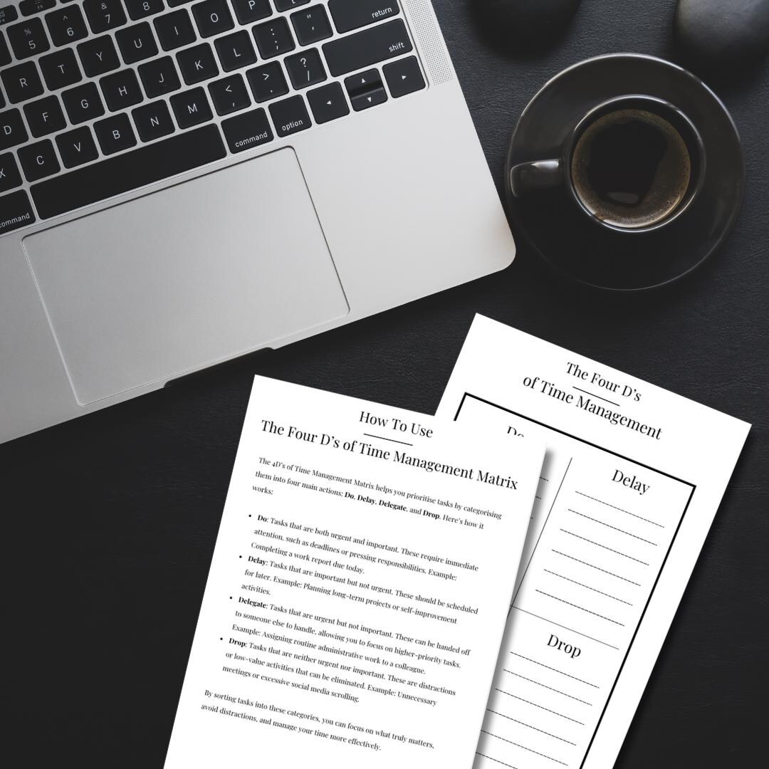 The 4d's of Time Management - Template - Etsy