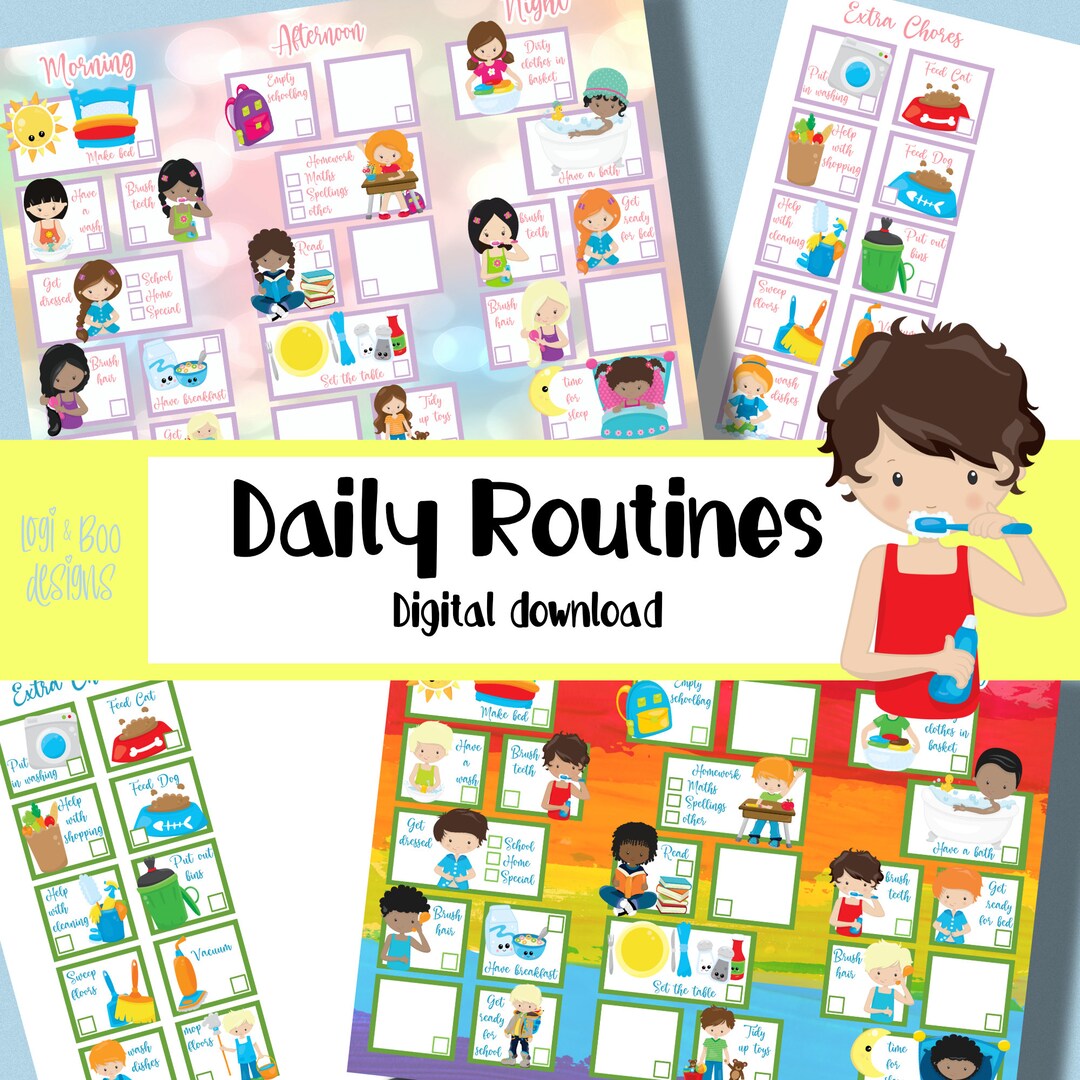 Daily Routines Checklist / Digital Download - Etsy