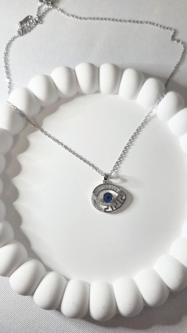 Minimalist 18K Gold Plated CZ Crystal Evil Eye Charm/ Protection ...