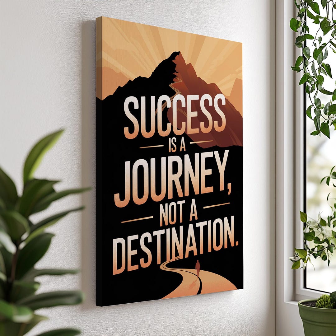 Success is a Journey, Not a Destination Motivational Wall Art Canvas ...