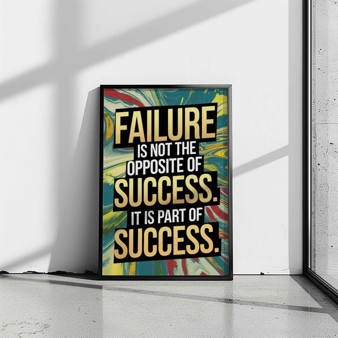 Motivational Failure Canvas Wall Art, Inspirational Quote Poster Print ...