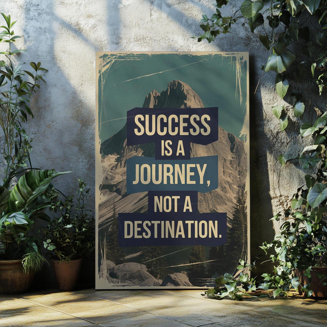 Success is a Journey Motivational Wall Art Inspirational Quote for Home ...