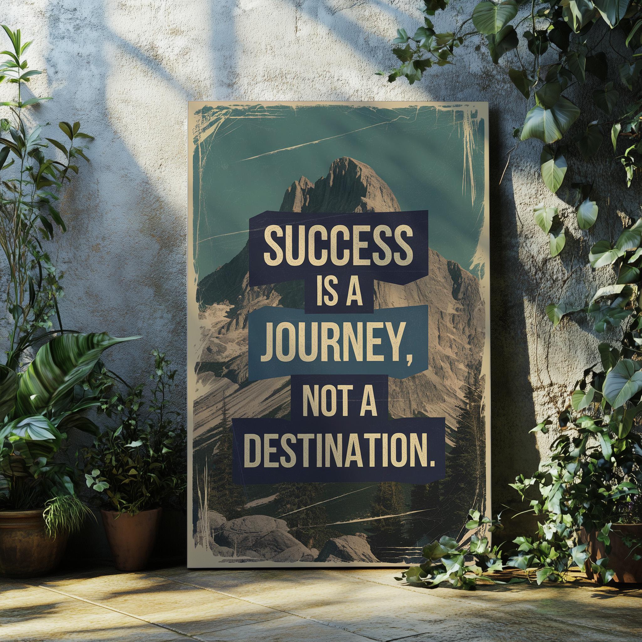 Success is a Journey Motivational Wall Art Inspirational Quote for Home ...