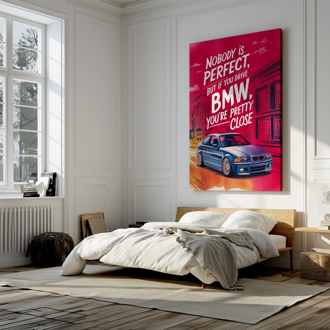 BMW E46 Quote Canvas Wall Art Print, Motivational Home Decor for Car ...
