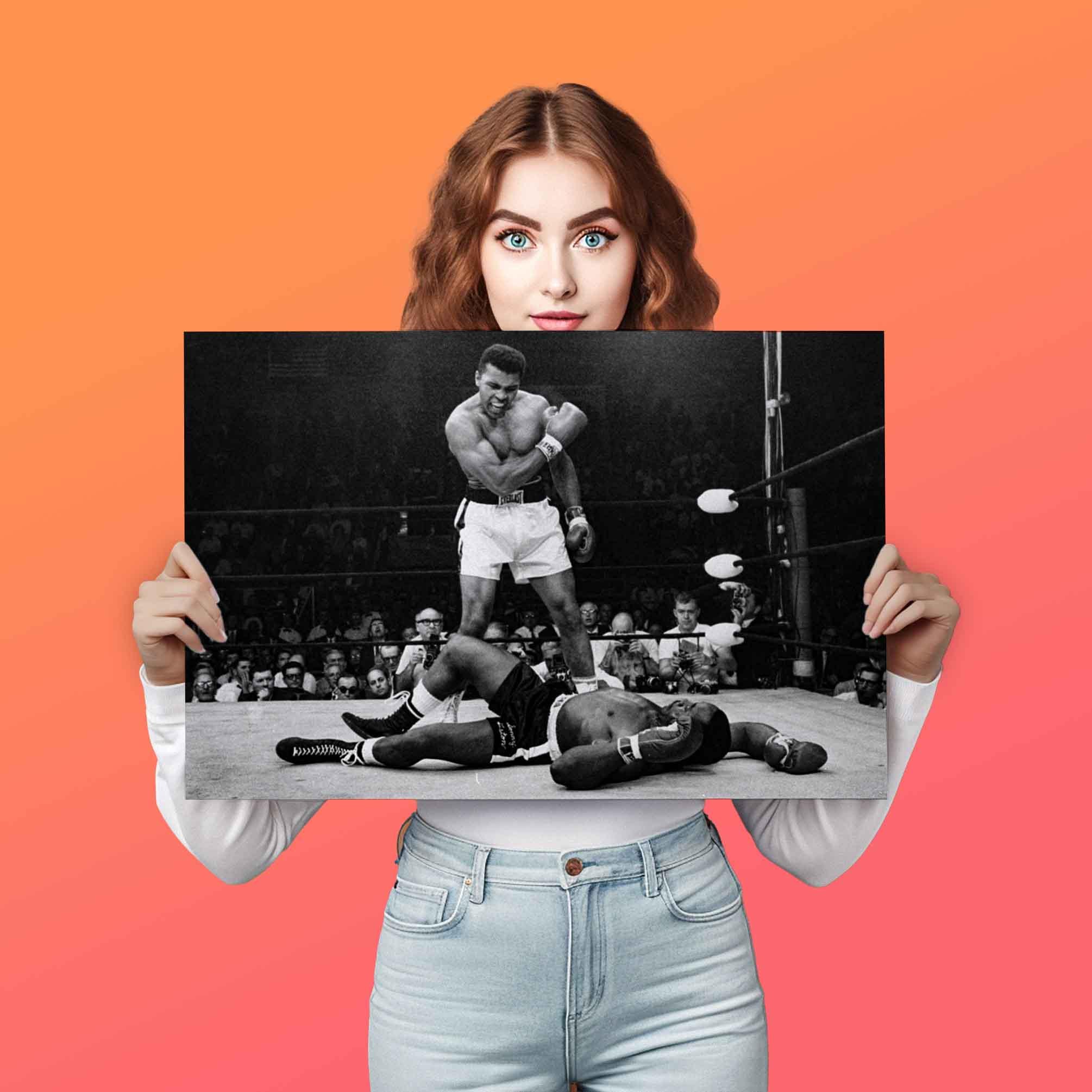 Muhammad Ali Iconic Knockout Poster Vintage Boxing Wall Art ...