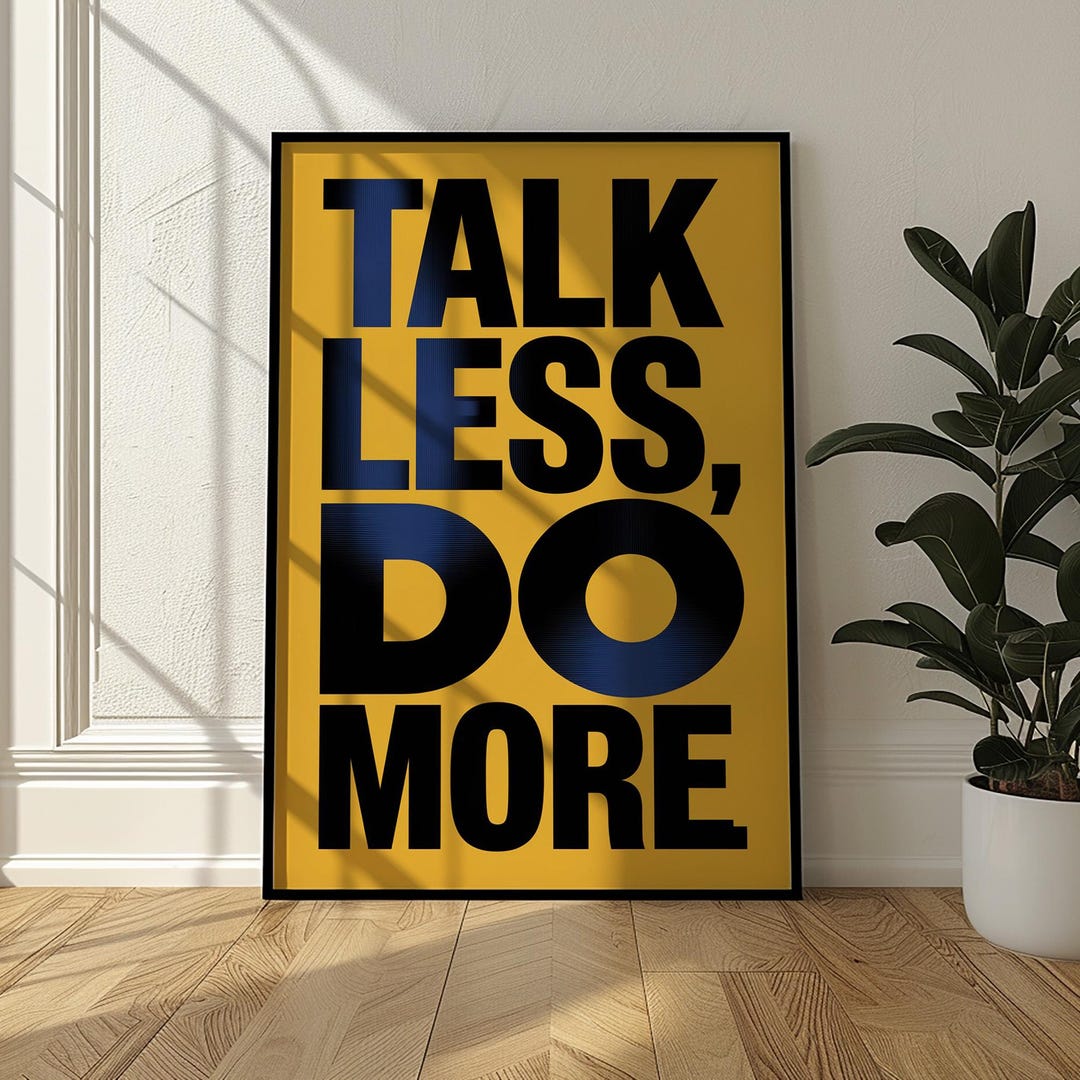 Motivational Poster Print Talk Less, Do More Canvas Wall Art ...