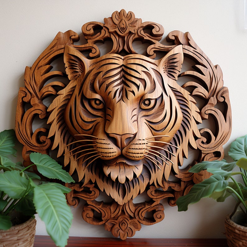 Wooden Tiger Handcrafted Office Table Decoration - Etsy