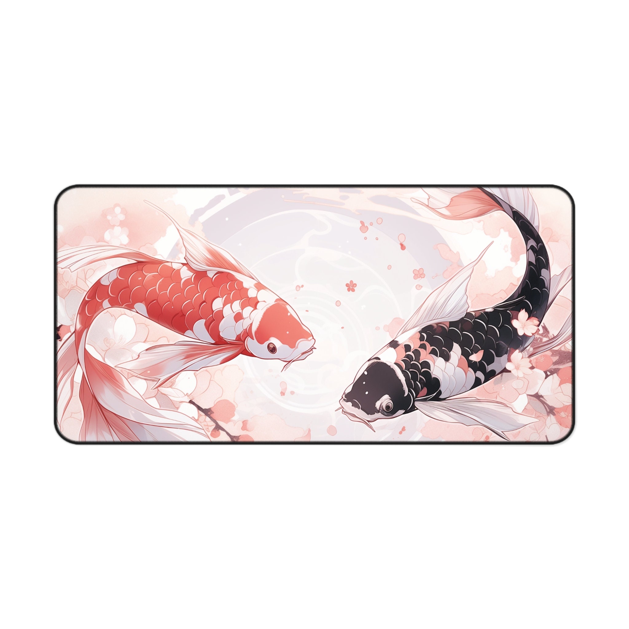 Kawaii Koi Fish Desk Mat, Japanese Deskmat,aesthetic Mousepad,large ...