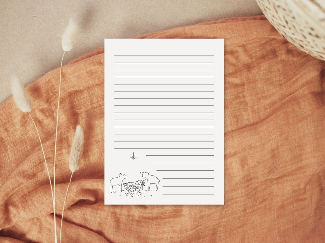 Christmas Printable Stationery Nativity Writing Paper Jesus - Etsy