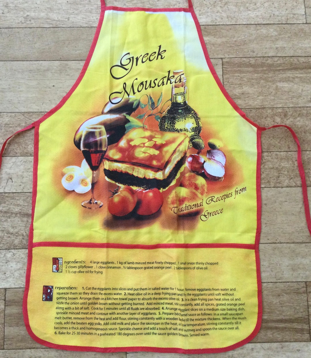 Greek Moussaka Recipe Yellow Apron / Best Present for Greece Admires ...