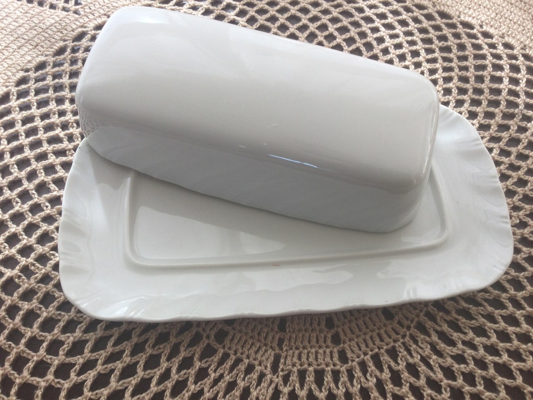 Sheffield Bone White Porcelain Covered Butter Dish - Made in Japan - Etsy