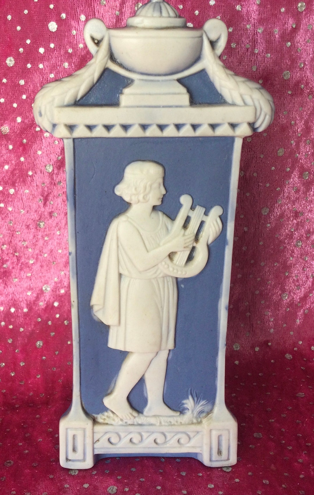 Antique German Green Jasper Ware Small Planter Vase/ Wedgwood Style ...