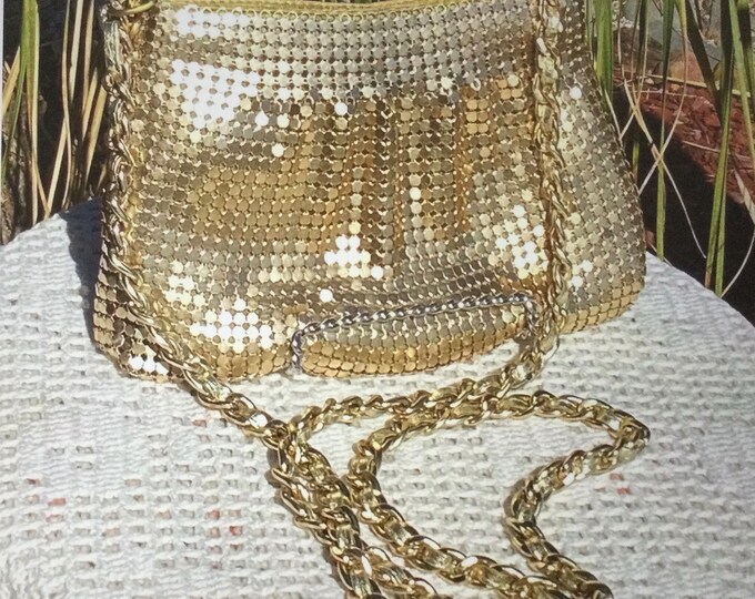 Small Vintage GLOMESH Like Gold Shoulder Bag/ Bridal Gold Mesh ...