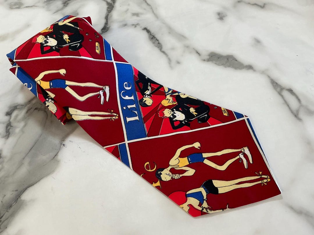 Vintage 70s Silk Necktie Funky Party Tie Sport Life - Etsy