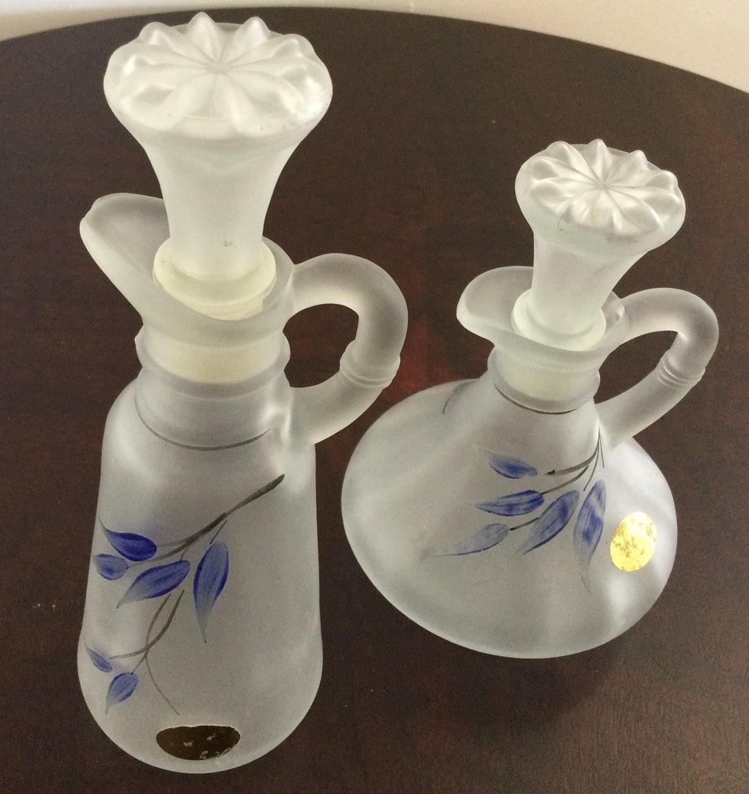 Vintage Frosted Glass Anchor Hocking Vinegar Jug With Stopper - Etsy