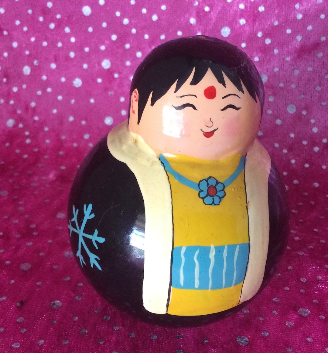 Vintage Japanese Daruma Clay Doll 6 Cm Heigh/ Rare Asian Doll/ Dancing ...