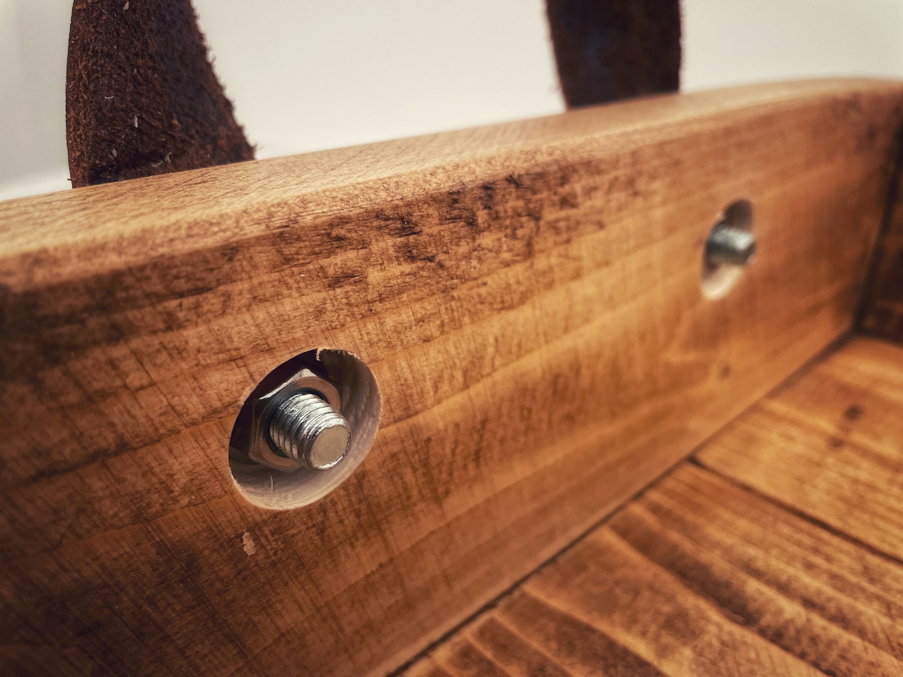 Rustic Farmhouse Serving Tray With Leather Handles, Wooden Scandi ...