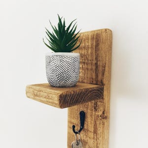 Key Holder With Shelf, Vertical Rustic Key Rack, Narrow & Slim Designed ...
