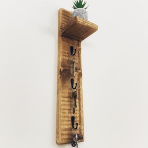 Key Holder With Shelf, Vertical Rustic Key Rack, Narrow & Slim Designed ...