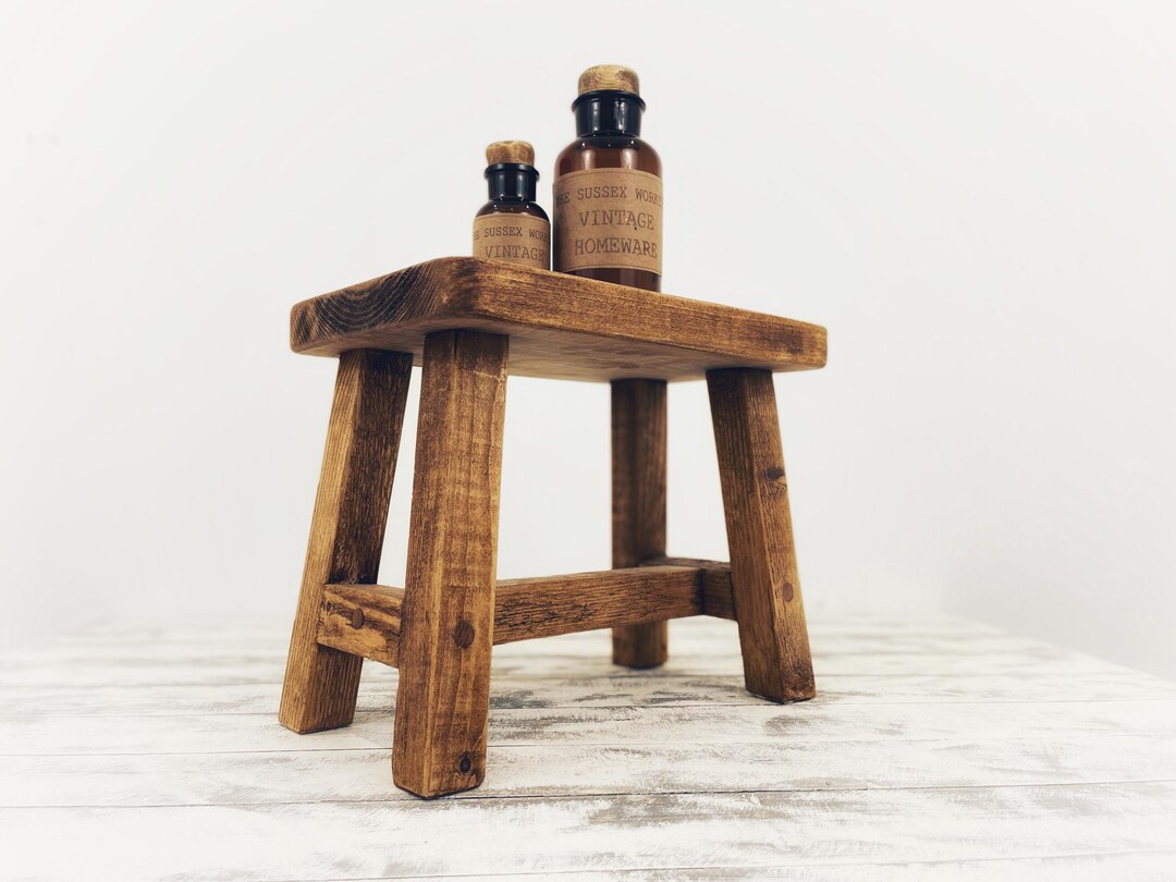 Rustic Milk Stool, Small Wooden Stool, Side Table, Handmade Sustainable ...