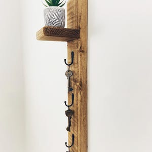 Key Holder With Shelf, Vertical Rustic Key Rack, Narrow & Slim Designed ...