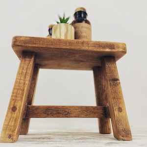 Rustic Milk Stool, Small Wooden Stool, Side Table, Handmade Sustainable ...