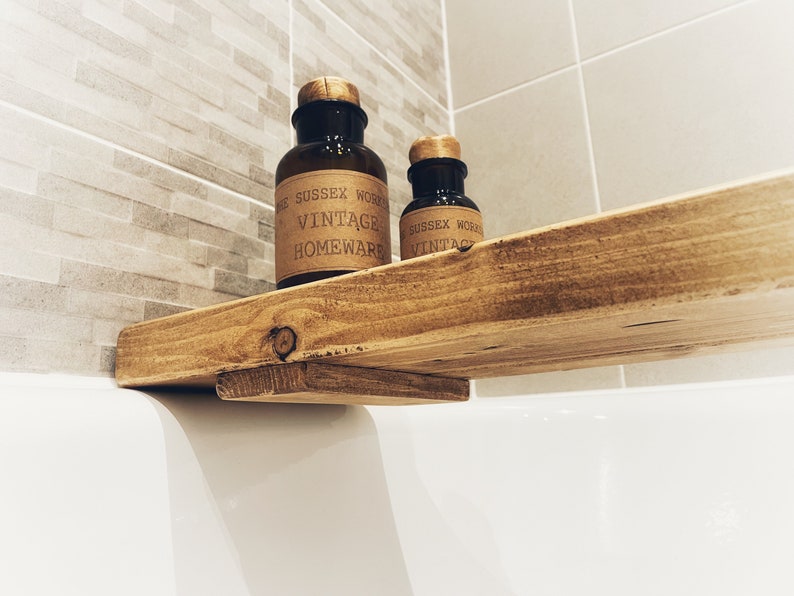 Wooden Bath Board, Rustic Bathtub Tray, Solid Wood Bath Rack, Custom ...