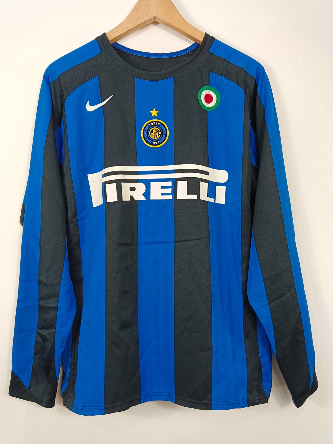 Vintage 2004-05 INTER MILAN Home Nike Pirelli Long Sleeve Jersey ...