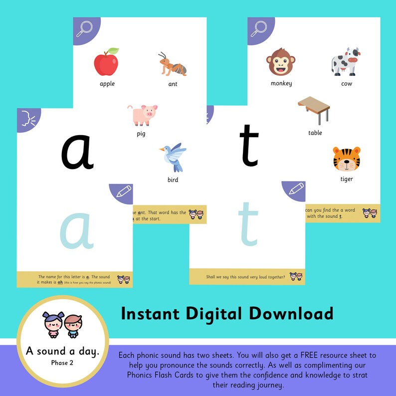 Phonics Learning Flash Cards, Phase Two Printable - Reception & Year 1 ...