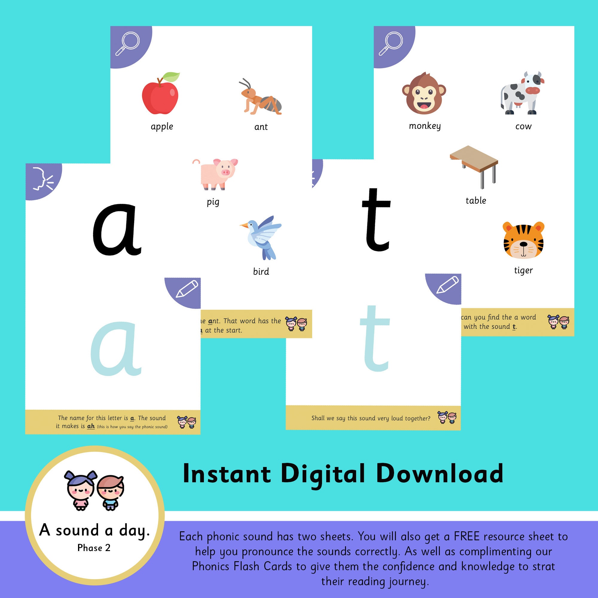 Phonics Learning Flash Cards, Phase Two Printable - Reception & Year 1 ...