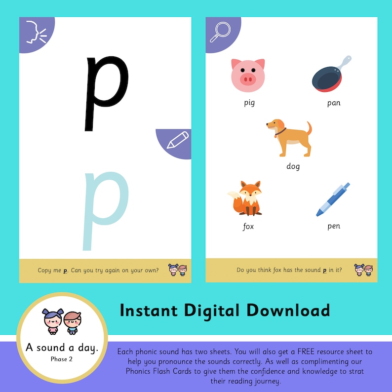 Phonics Learning Flash Cards, Phase Two Printable - Reception & Year 1 ...