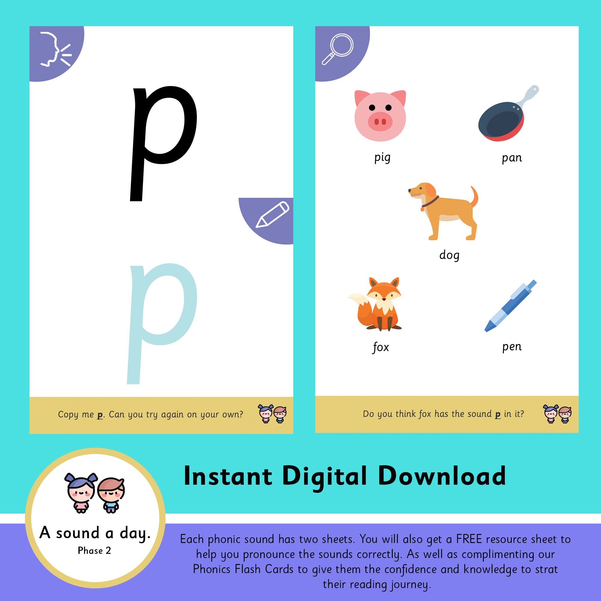 Phonics Learning Flash Cards, Phase Two Printable - Reception & Year 1 ...