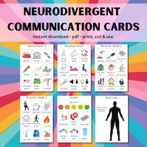 100+ Neurodivergent Communication Cards | Non Verbal Communication ...