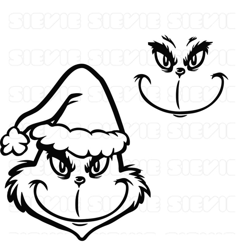 6 Diseños Grinch Face Svg Png Grinch Christmas Svg Cricut Etsy México