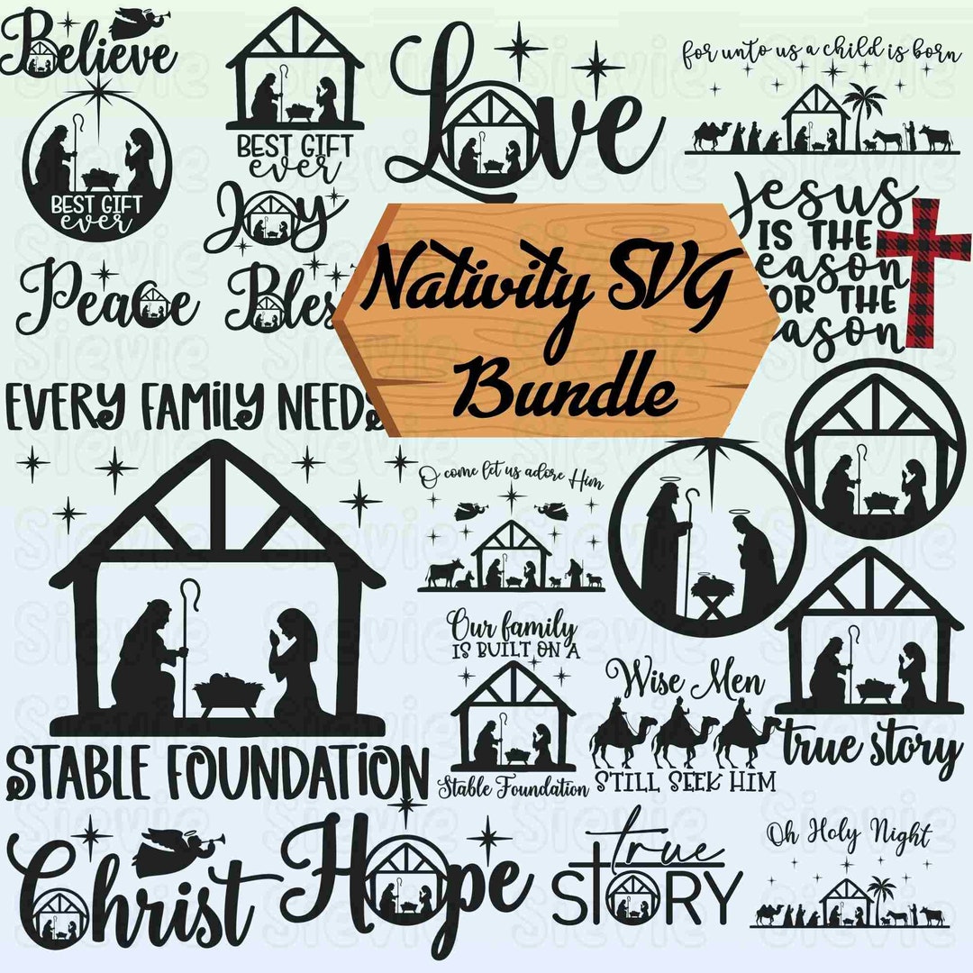 20 DESIGNS Nativity Svg Bundle, Cut File, Cricut, Christmas Decoration ...