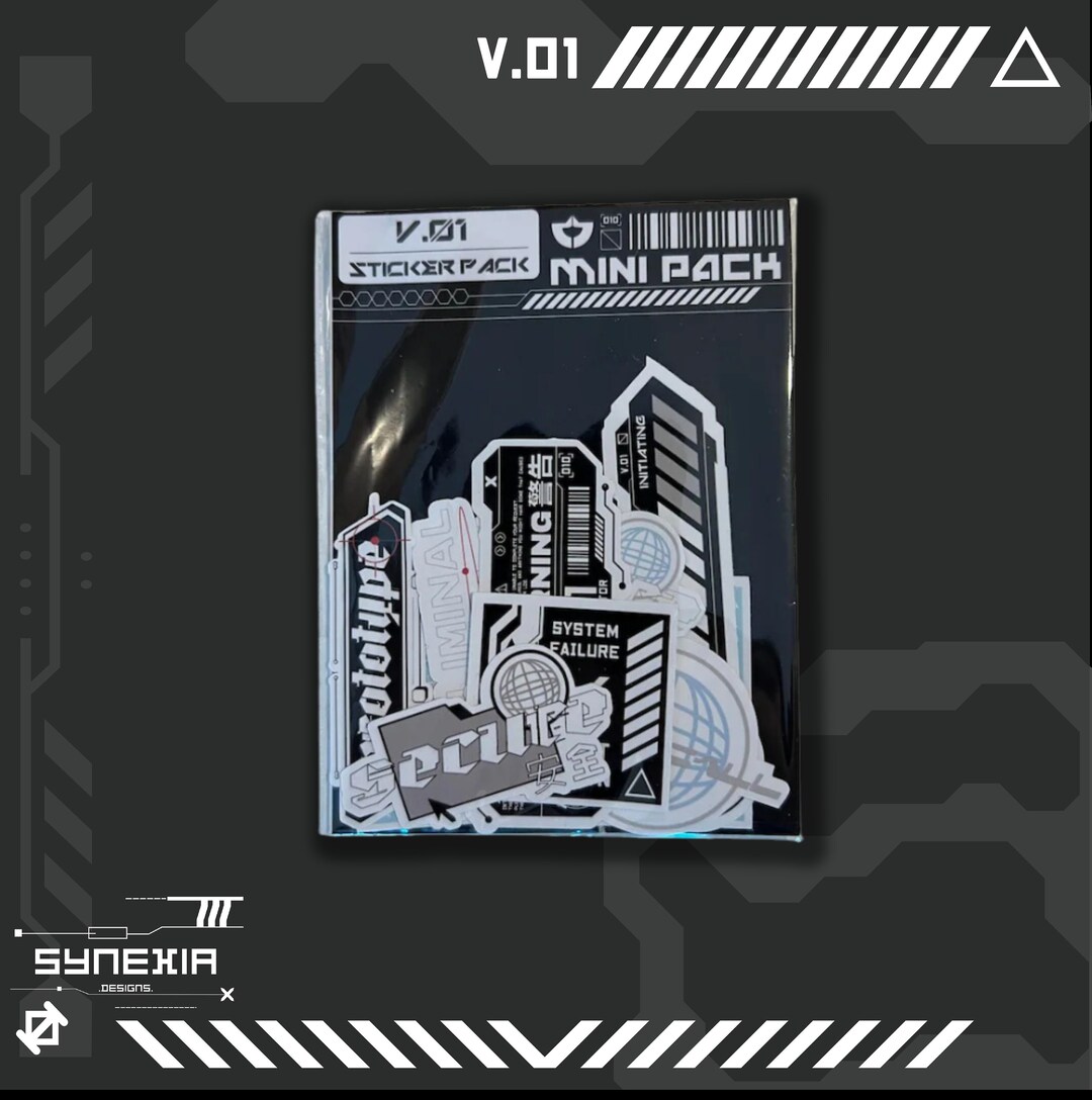 MINI STICKER PACK Cyberpunk Cybercore Futuristic Techwear Streetwear ...