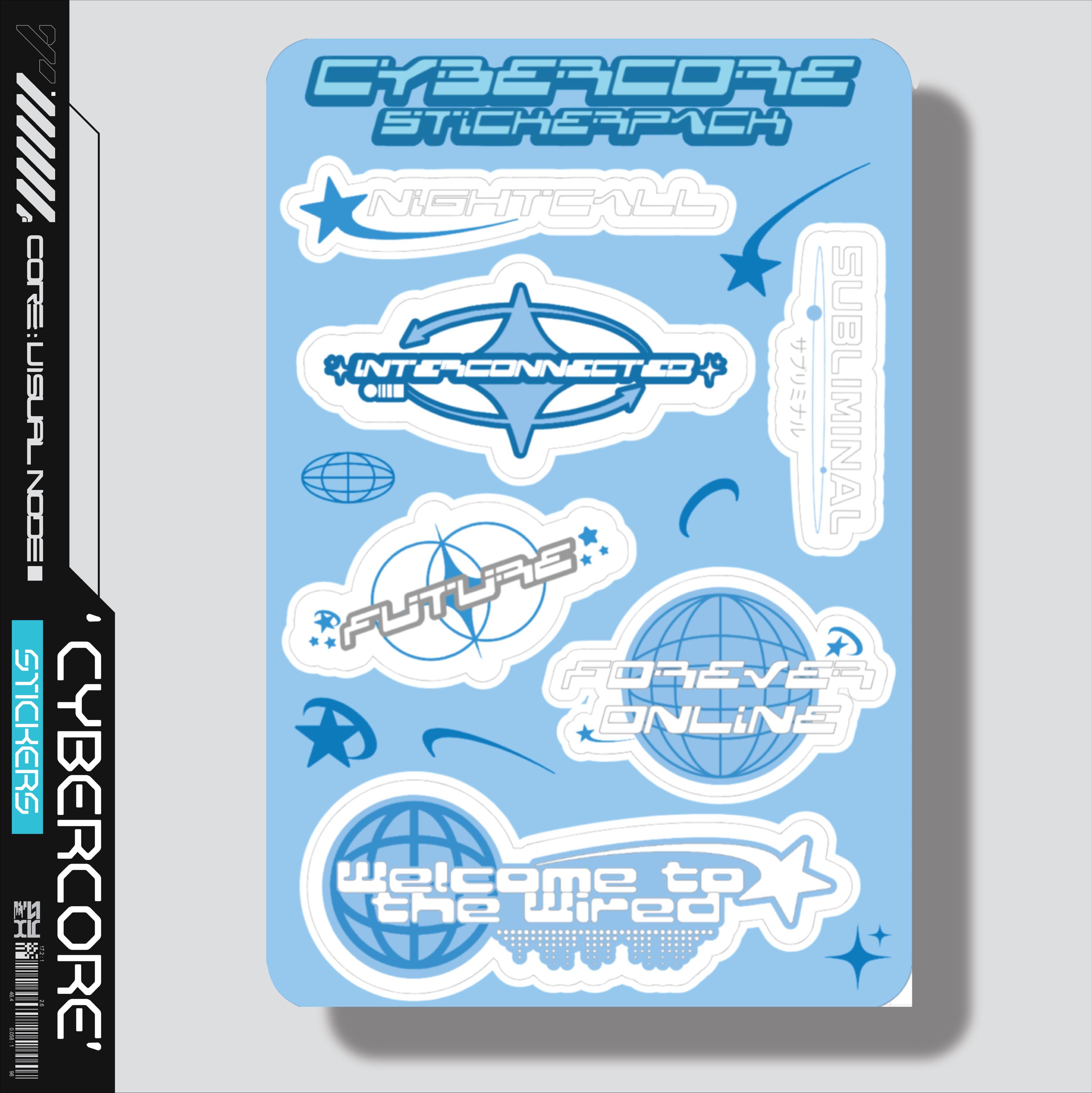 Cybercore Holographic Star Sticker Sheet - Cyberpunk Japanese ...