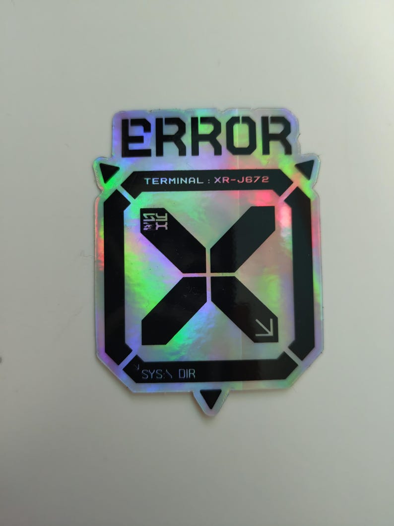 Holographic Error Sticker: Cyberpunk Techwear Vinyl Decal - Etsy