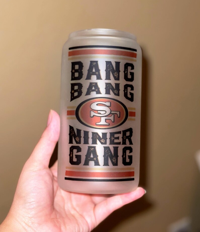 49ers Niners Libbey Glass Glassware Iced Coffee Sublimation Coffee Cup ...