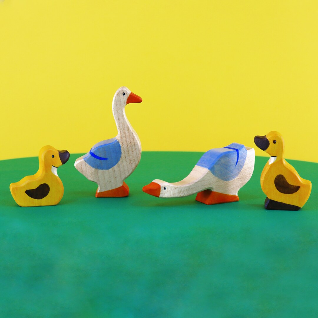Family of Geese Wooden Toys Set | Montessori Toys | Waldorf Toy | Farm ...