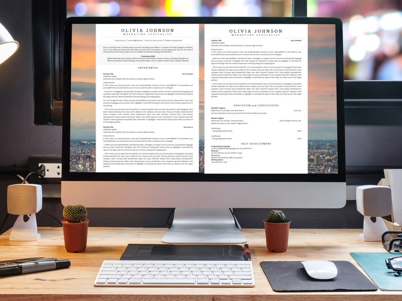 CV Template, Professional Resume Template Bundle, Editable, ATS ...
