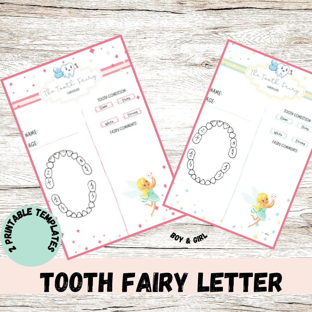 Tooth Fairy PRINTABLE Kids Letter From Tooth Fairy Kids Frst Tooth ...
