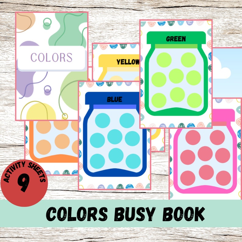 Color Sorting, Color Matching Activity, Color Busy Book Pages, Learning ...