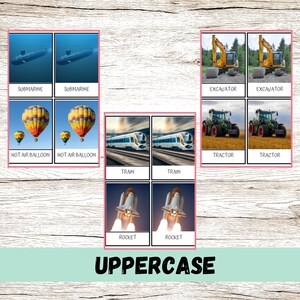 Transport Montessori Cards, Transport Flash Cards, Three Part Cards ...