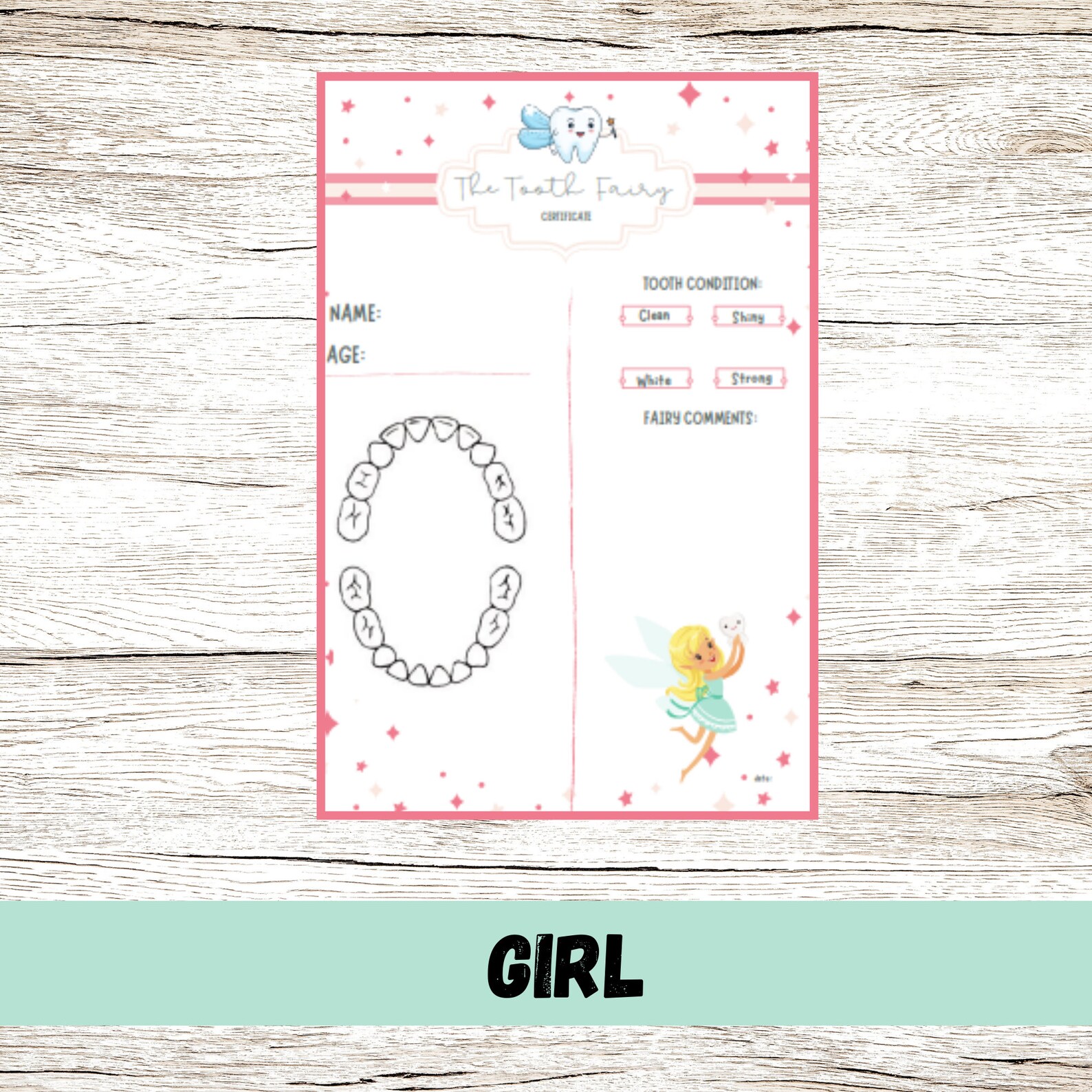 Tooth Fairy PRINTABLE Kids Letter From Tooth Fairy Kids Frst Tooth ...