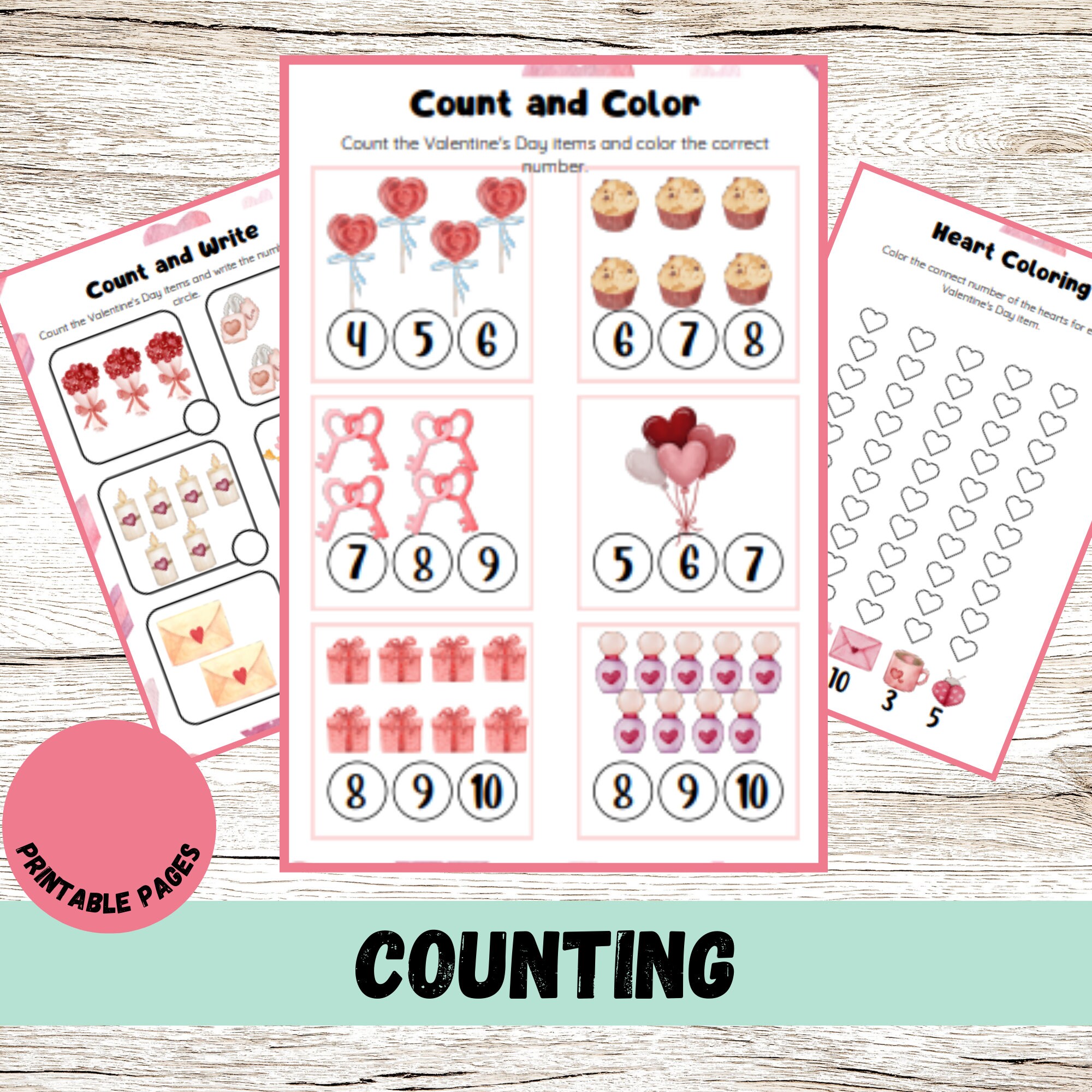 Valentine's Day Preschool Packet, Preschool Worksheets, Preschool ...